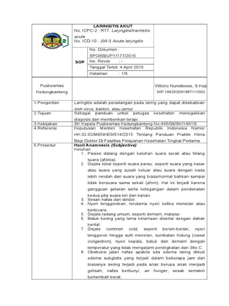 Panduan Laringitis Akut untuk Kesehatan | PDF | Pengembangan Diri ...