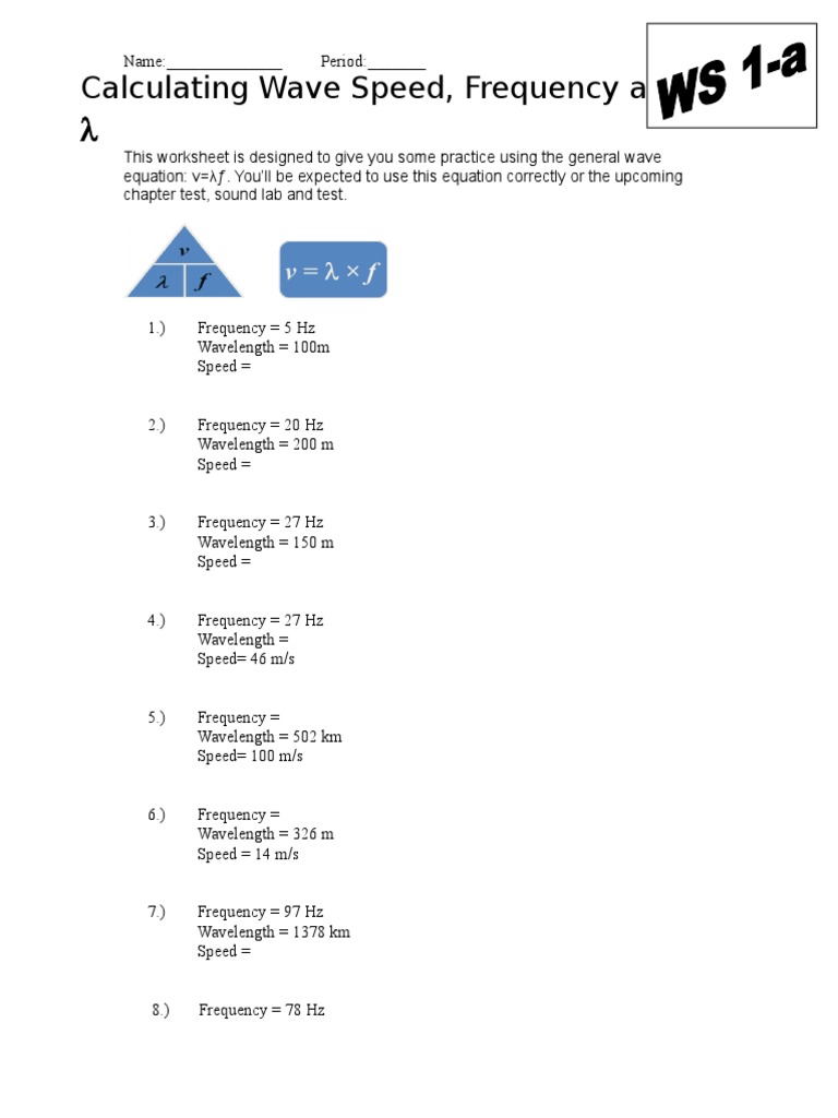 Wave Speed Calculations | PDF | Frequency | Wavelength