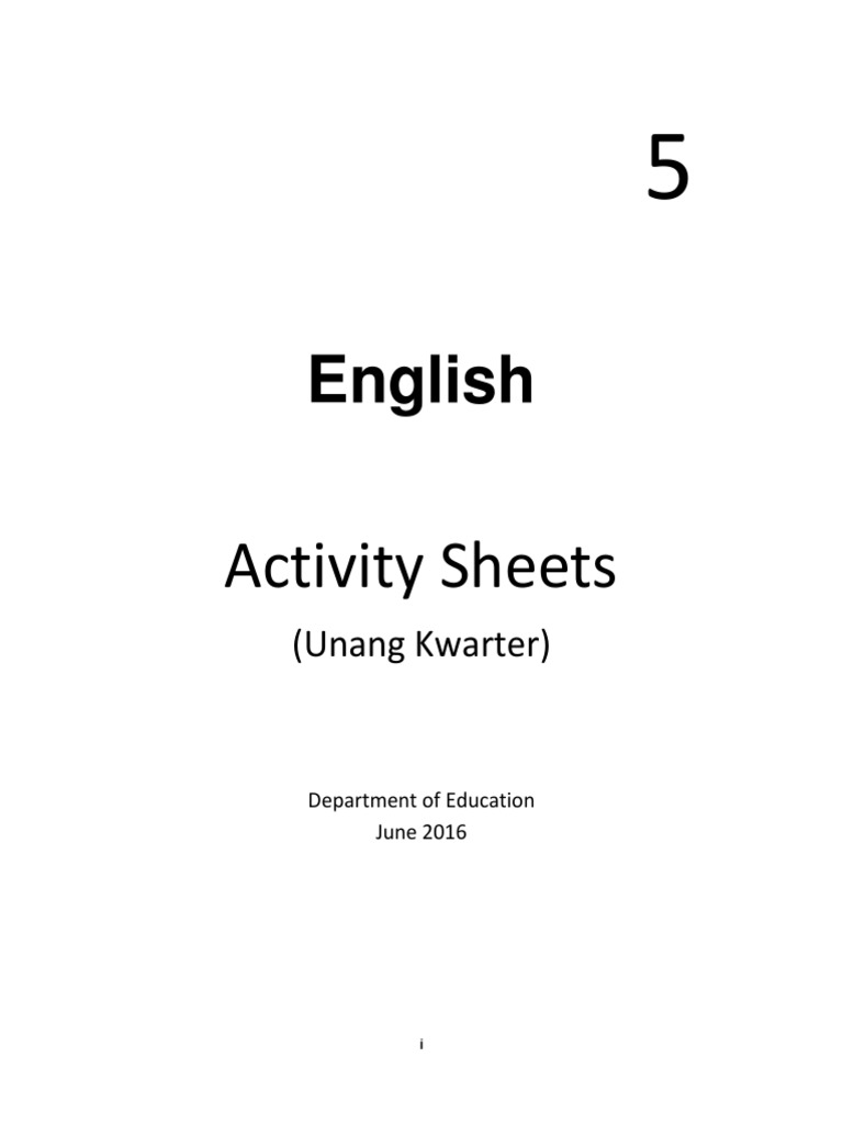 English 5 Activity Sheets Overview | PDF | Word