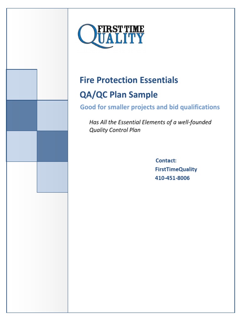 967 Fire Protection Essentials Quality Plan Sample | PDF | Quality ...