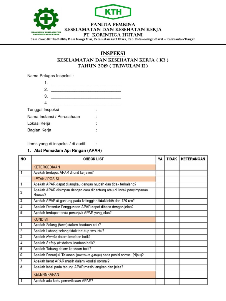 Checklist K3 | PDF