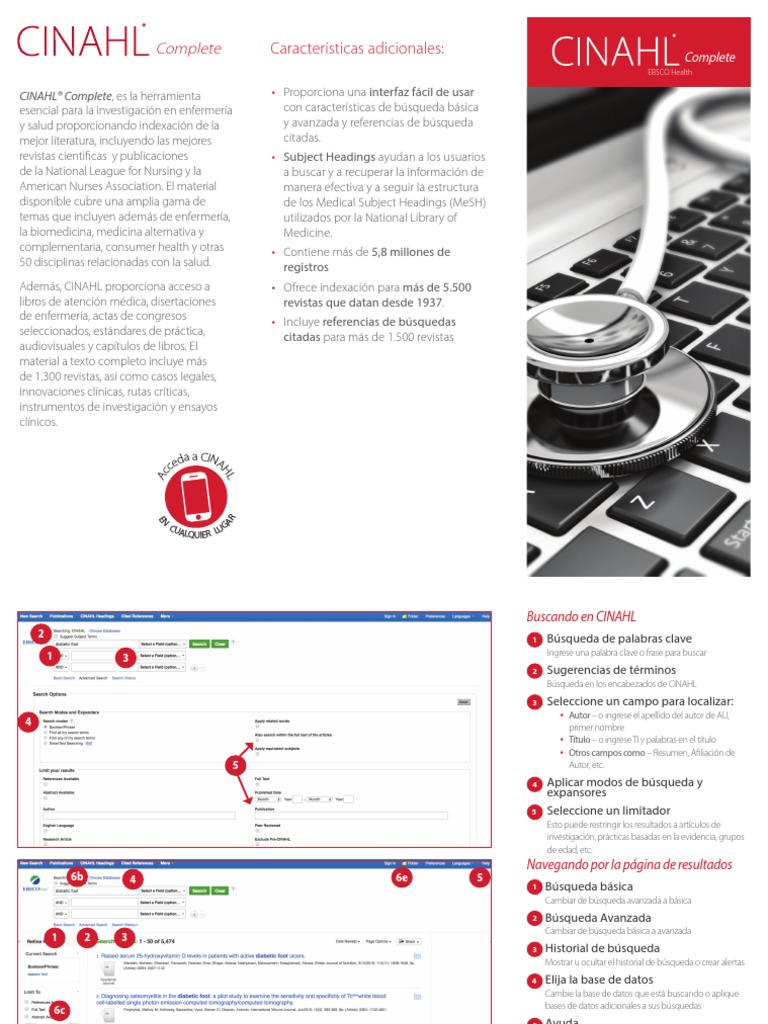 CINAHL Complete. Guía Rápida de Uso | PDF | Bienestar | Medicina
