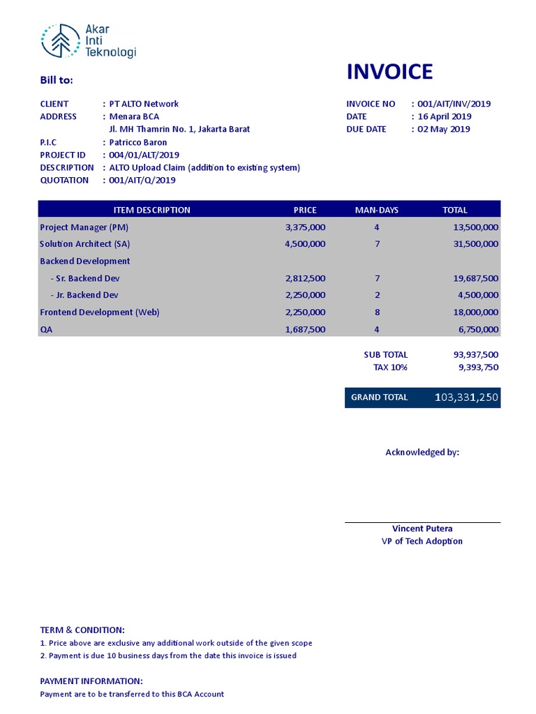 Format Invoice NDP | PDF | Invoice | Business Documents