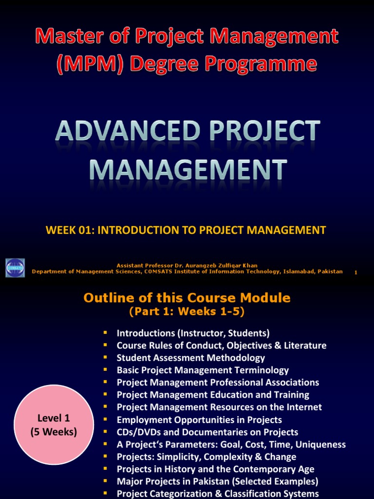 Week 01 - Introduction To Project Management | PDF | Project Management ...