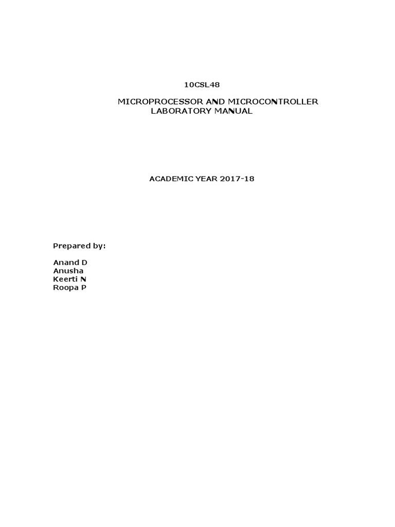 Microprocessor and Microcontroller Laboratory Manual | PDF | Arm Architecture | Computer Program