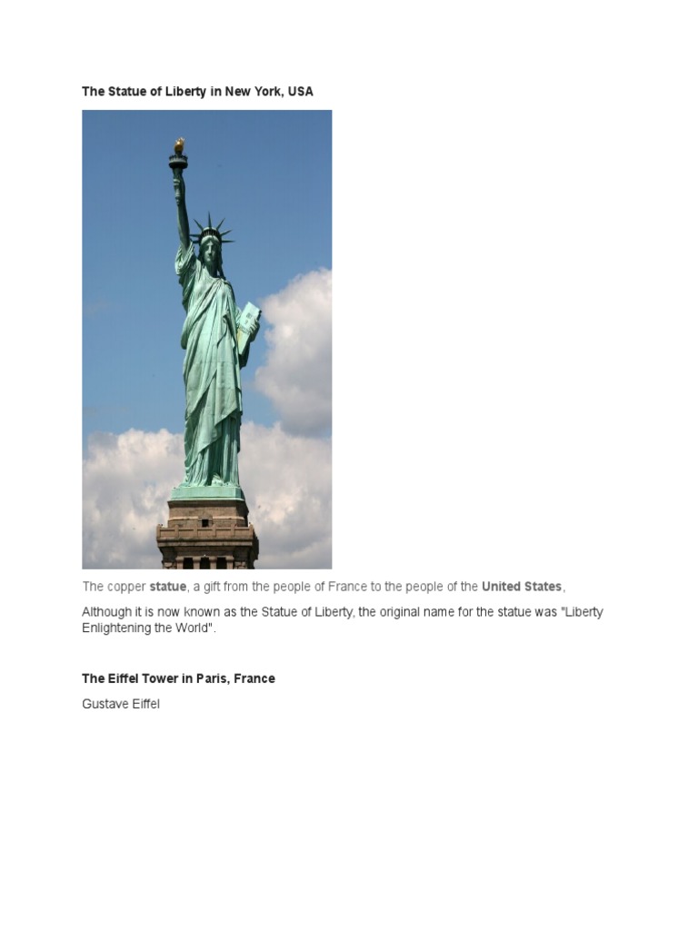 The Statue of Liberty in New York, USA | PDF | Sphinx | Temple Mount