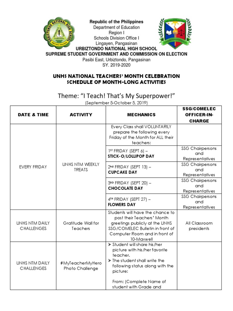 National Teachers' Month | PDF | Human Communication | Communication
