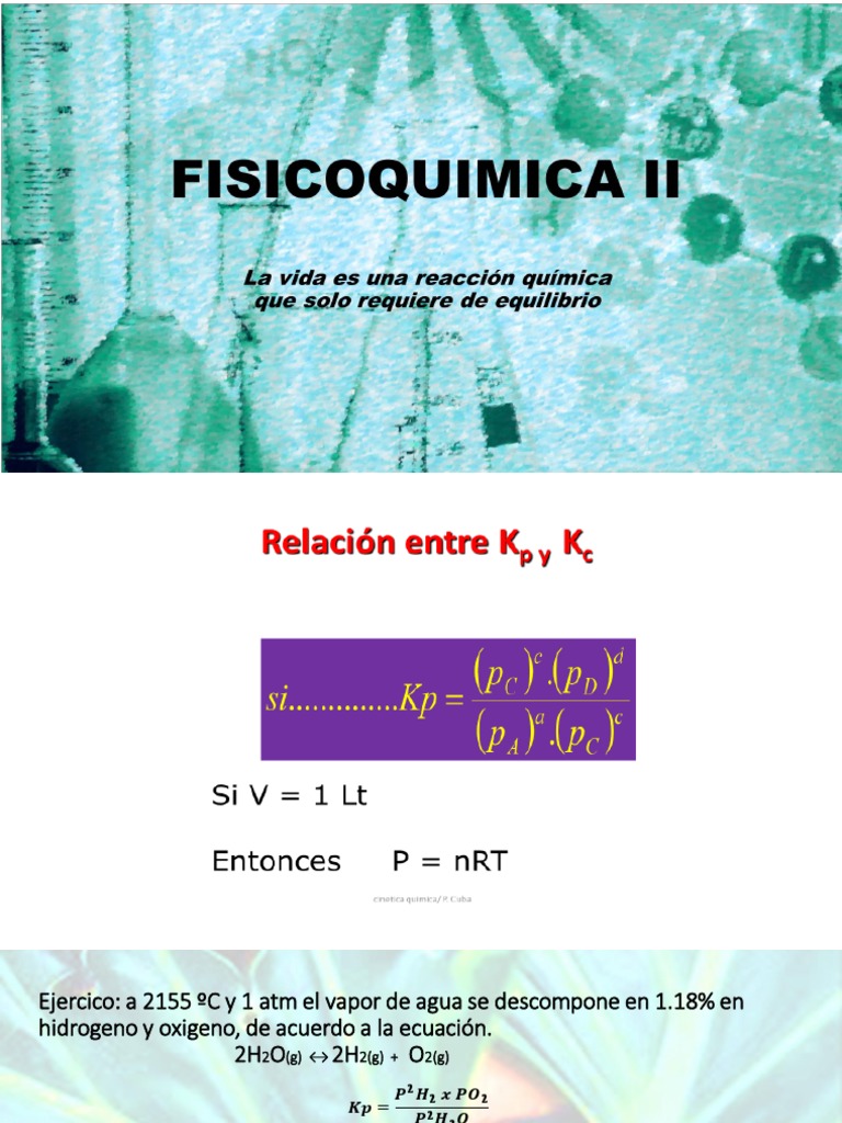 Principio de Le Chatelier | PDF | Equilibrio químico | Gases