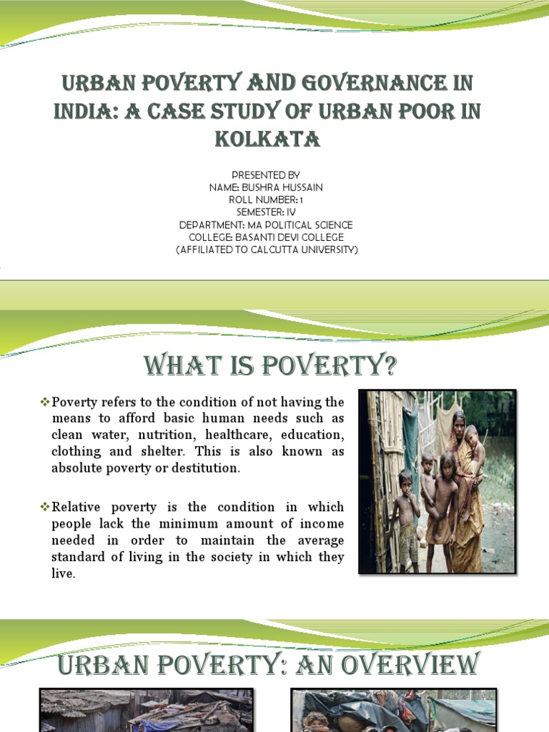 Urban Poverty in India | PDF | Slum | Kolkata