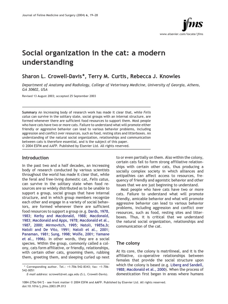 Social Organization of The Cat | PDF | Cats | Ethology