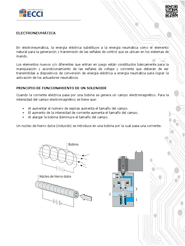 Guia 1 Electroneumatica | PDF | Solenoide | Corriente eléctrica
