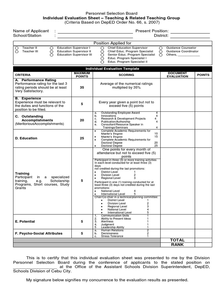 Form For Ranking | PDF | Academic Degree | Doctorate