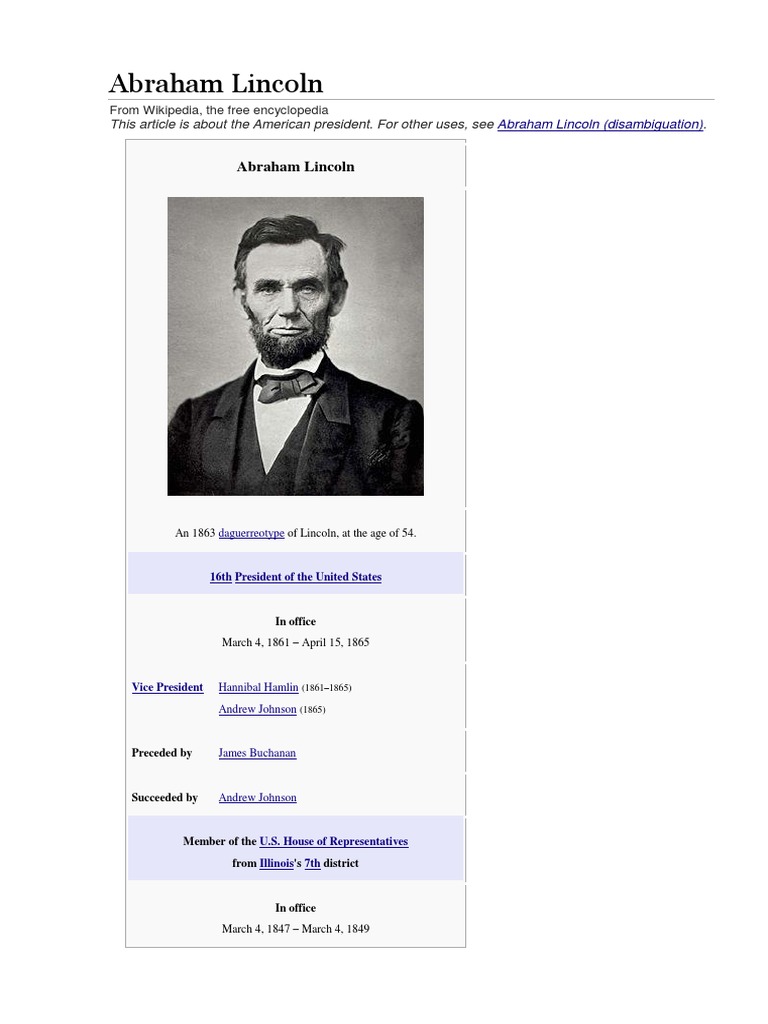 Abraham Lincoln | PDF | Abraham Lincoln | George B. Mc Clellan
