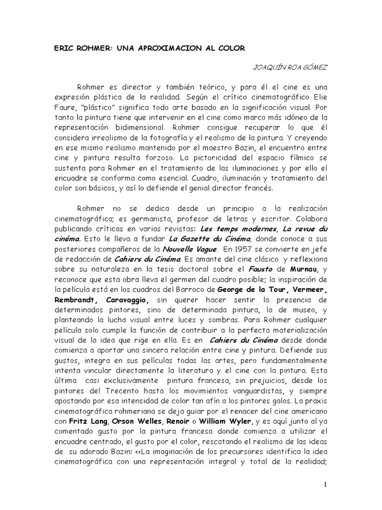 Eric Rohmer | PDF | Pinturas | Perspectiva (Gráfica)