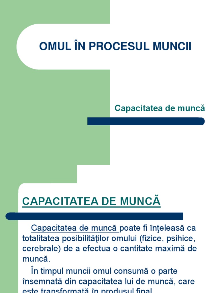 Omul În Procesul Muncii | PDF