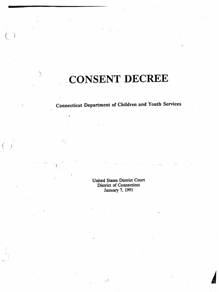 Federal Consent Decree Between State of Connecticut and Children's ...