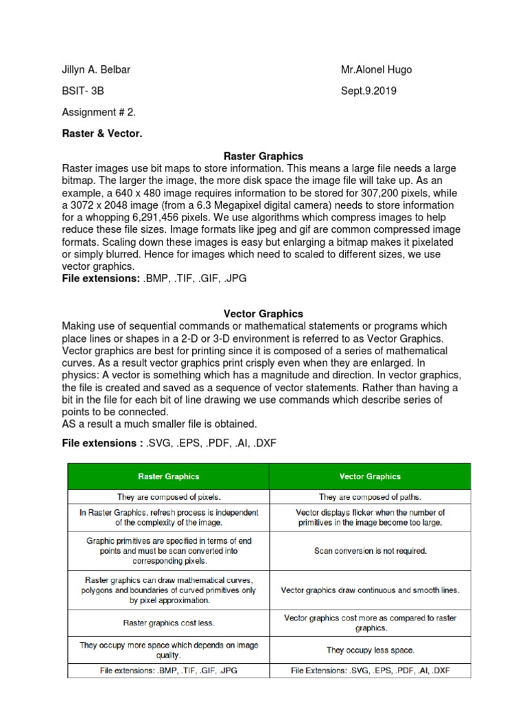 Raster & Vector. Raster Graphics | PDF