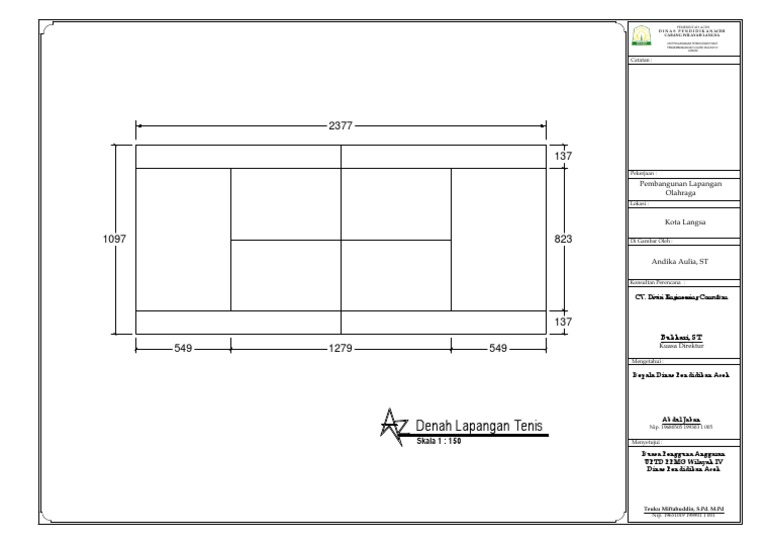 Denah Lapangan Tenis | PDF