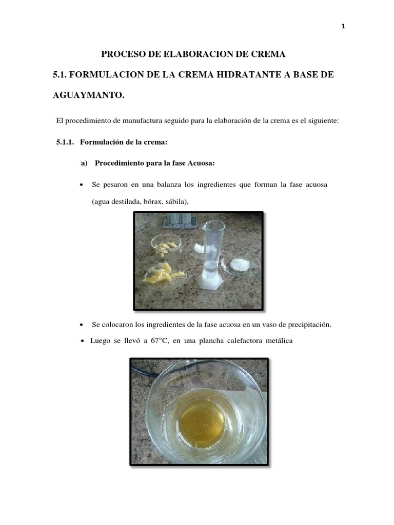 Formulacion de Una Crema Hidratante A Ba | PDF | Ph | Emulsión