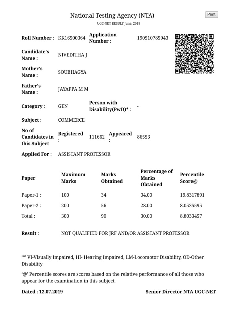 NTA NET Result PDF | PDF