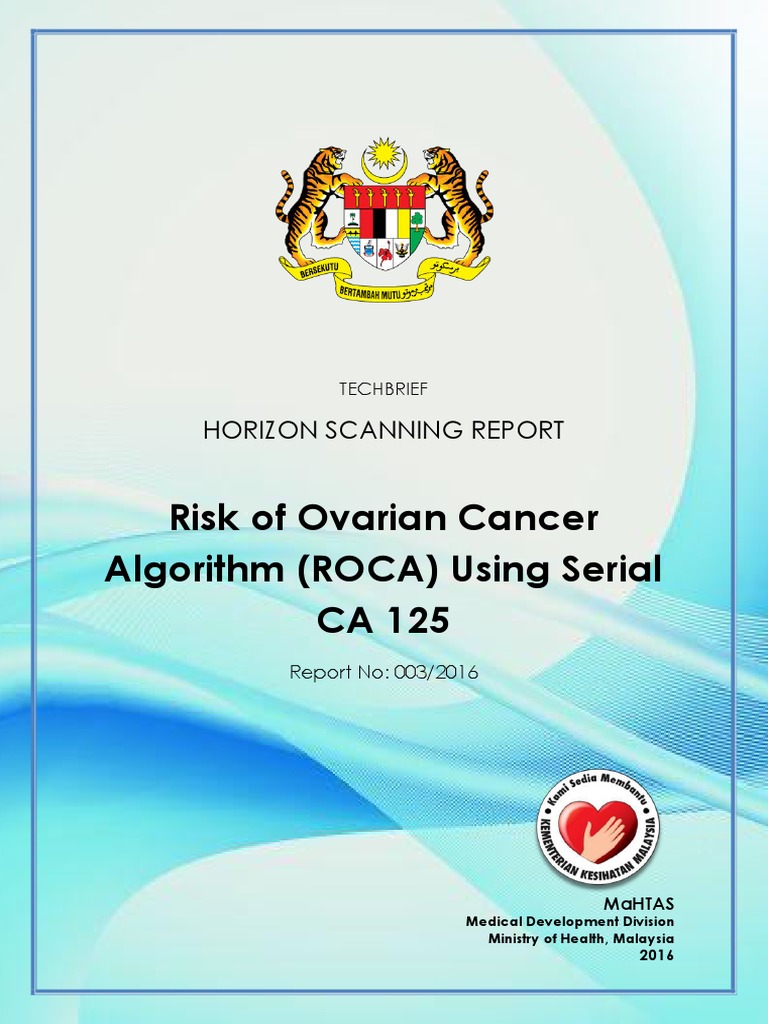 Risk of Ovarian Cancer Algorithm (ROCA) Using Serial CA 125 | PDF ...