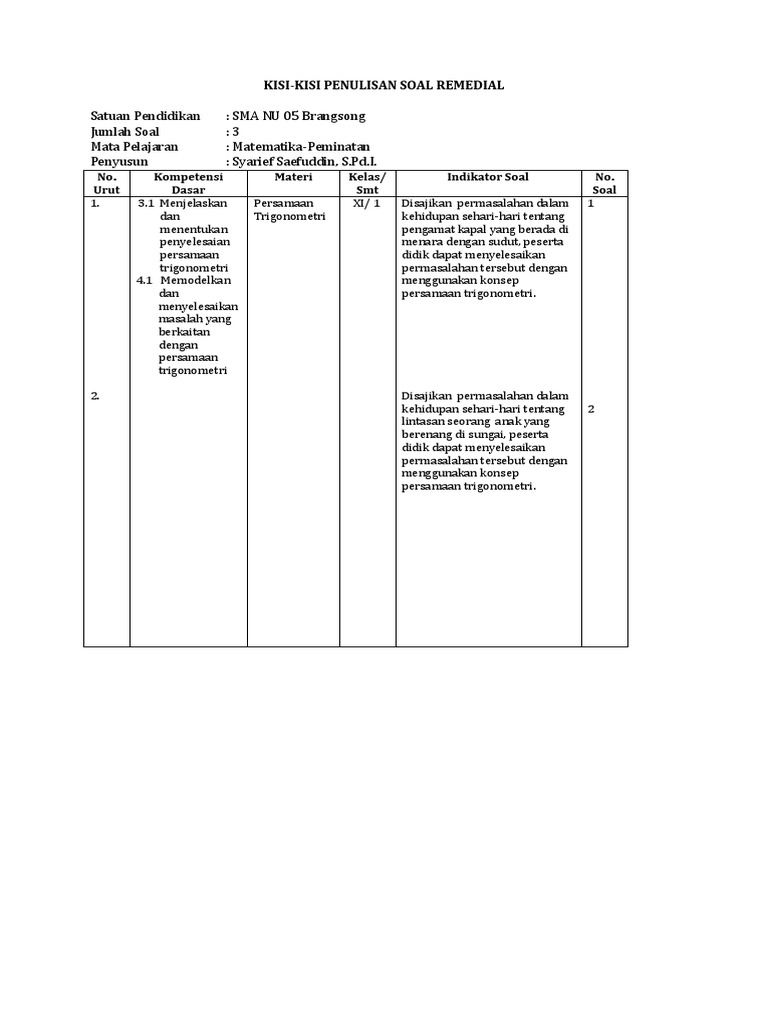 Tugas Remedial Pengayaan 11 Ipa | PDF