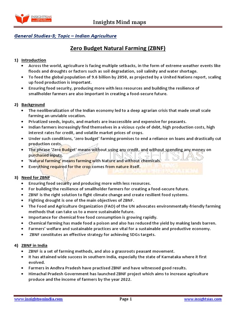 Zero Budget Natural Farming ZBNF | PDF | Organic Farming | Agriculture
