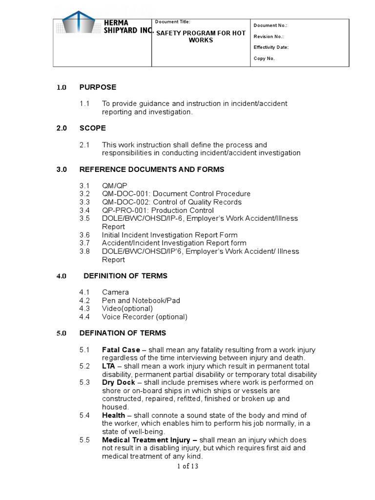 Hot Work Safety Program Guide | PDF | Disability | Employment