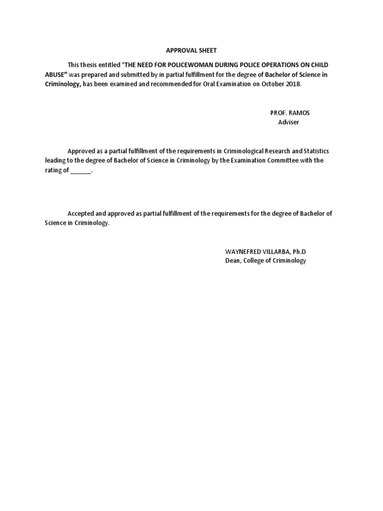 Approval Sheet | Download Free PDF | Thesis | Doctor Of Philosophy