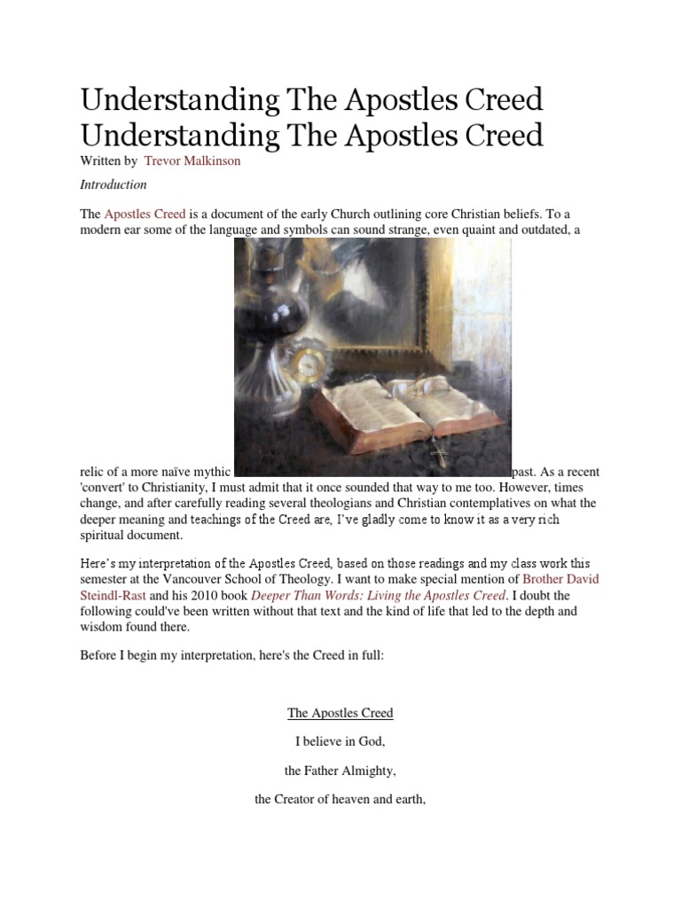 Understanding The Apostles Creed | PDF | God The Father | Sanctification