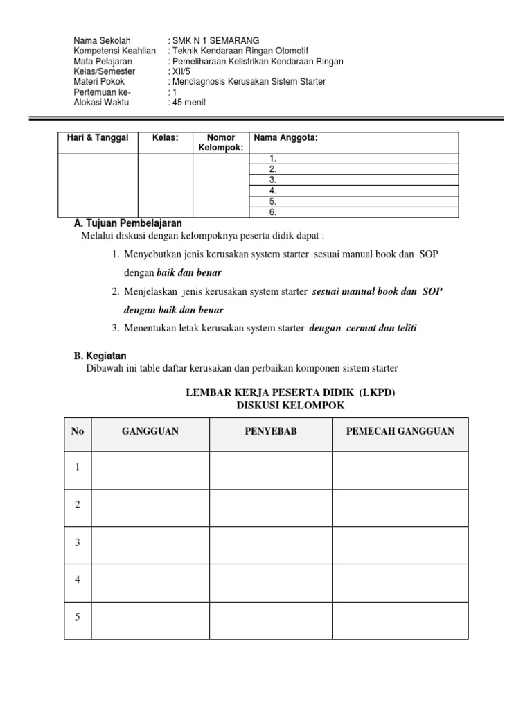 Format LKPD Starter | PDF