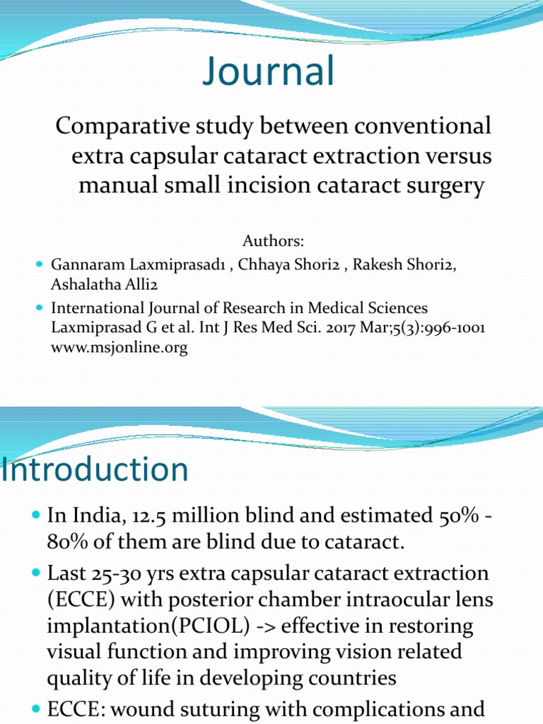 Cataract PPT Journal | PDF | Cataract | Surgery