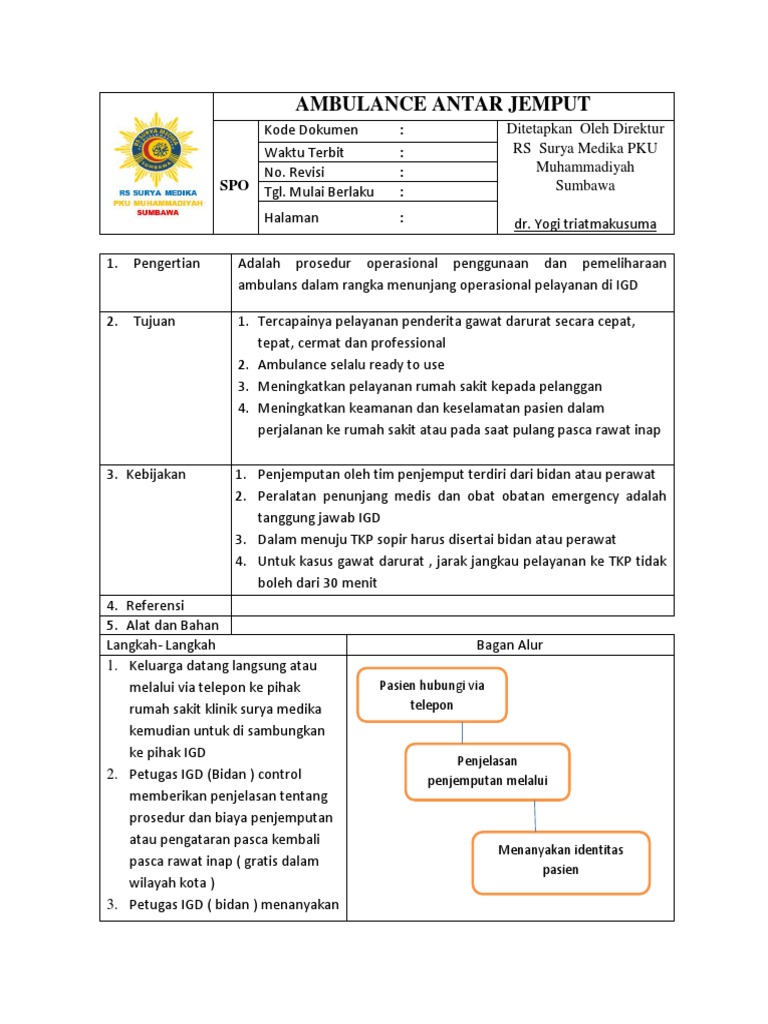 Sop Ambulance | PDF
