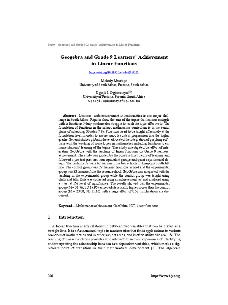 Linear Function Geogebra PDF | PDF | Constructivism (Philosophy Of ...