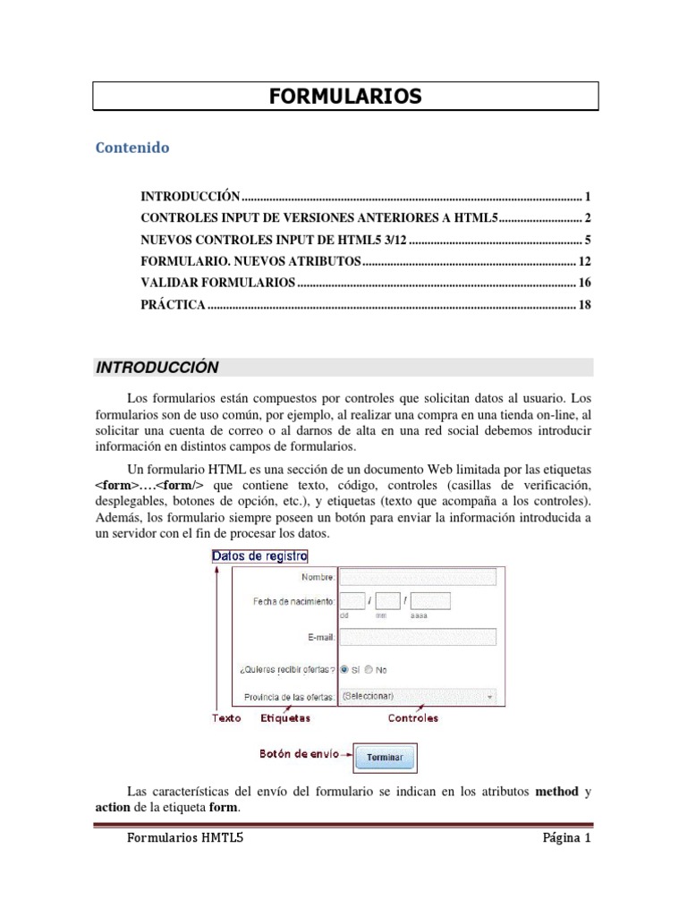 html5 Formularios | PDF | Servidor web | Internet y web