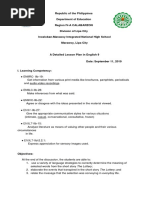 The Lottery Detailed Lesson Plan | PDF | Senses | Lesson Plan