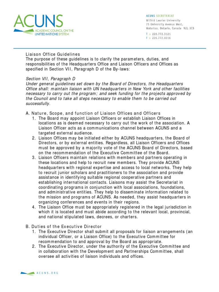 Liaison Office Guidelines PDF | PDF | Board Of Directors | Committee