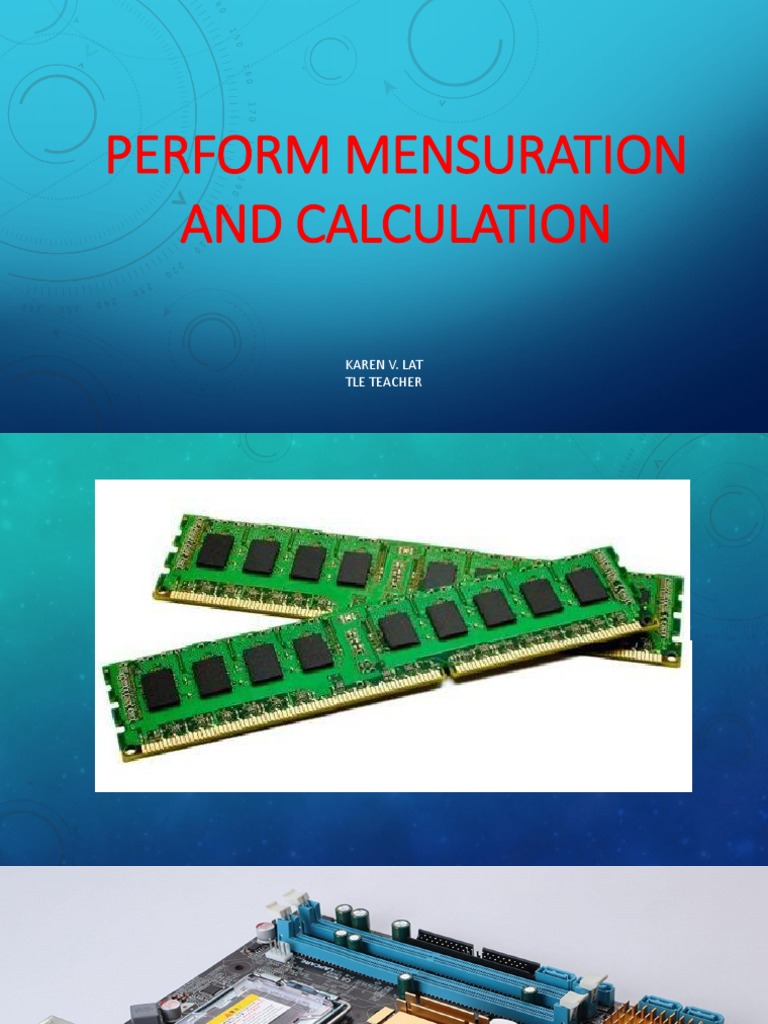 Perform Mensuration and Calculation | Download Free PDF | Computer Data Storage | Random Access ...