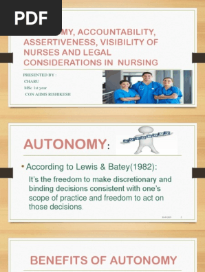 Autonomy In Nursing