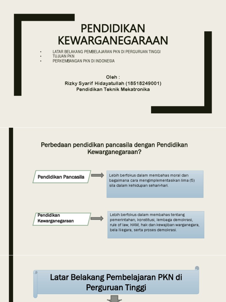 Latar Belakang Dan Perkembangan PKN Di Indonesia | PDF