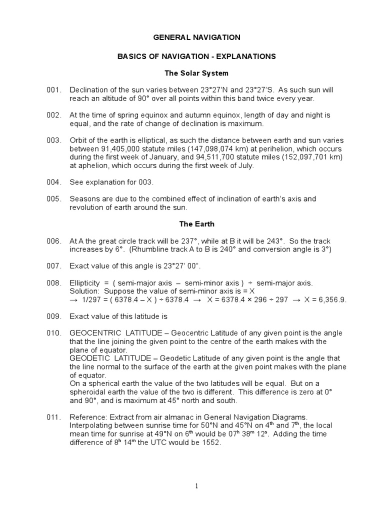 Navigation Fundamentals and Earth Geometry | PDF | Compass | Latitude