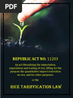 Republic Act No. 11203 | PDF | Tariff | World Trade Organization