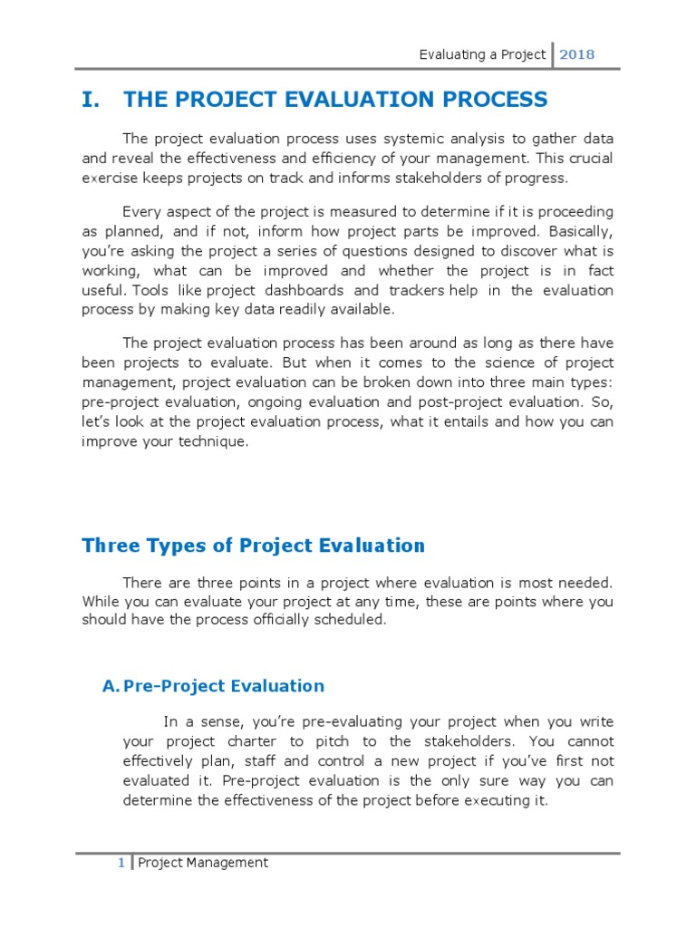 Project Management - Evaluating A Project | PDF | Project Management ...