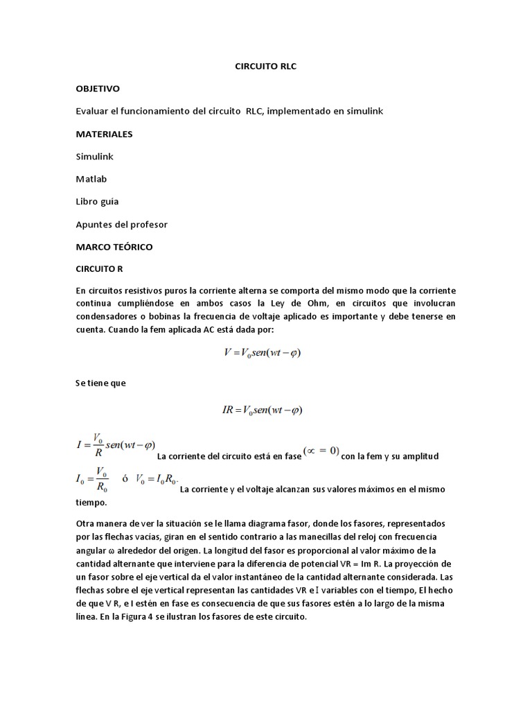 Simulación y análisis de un circuito RLC de segundo orden en Simulink y ...