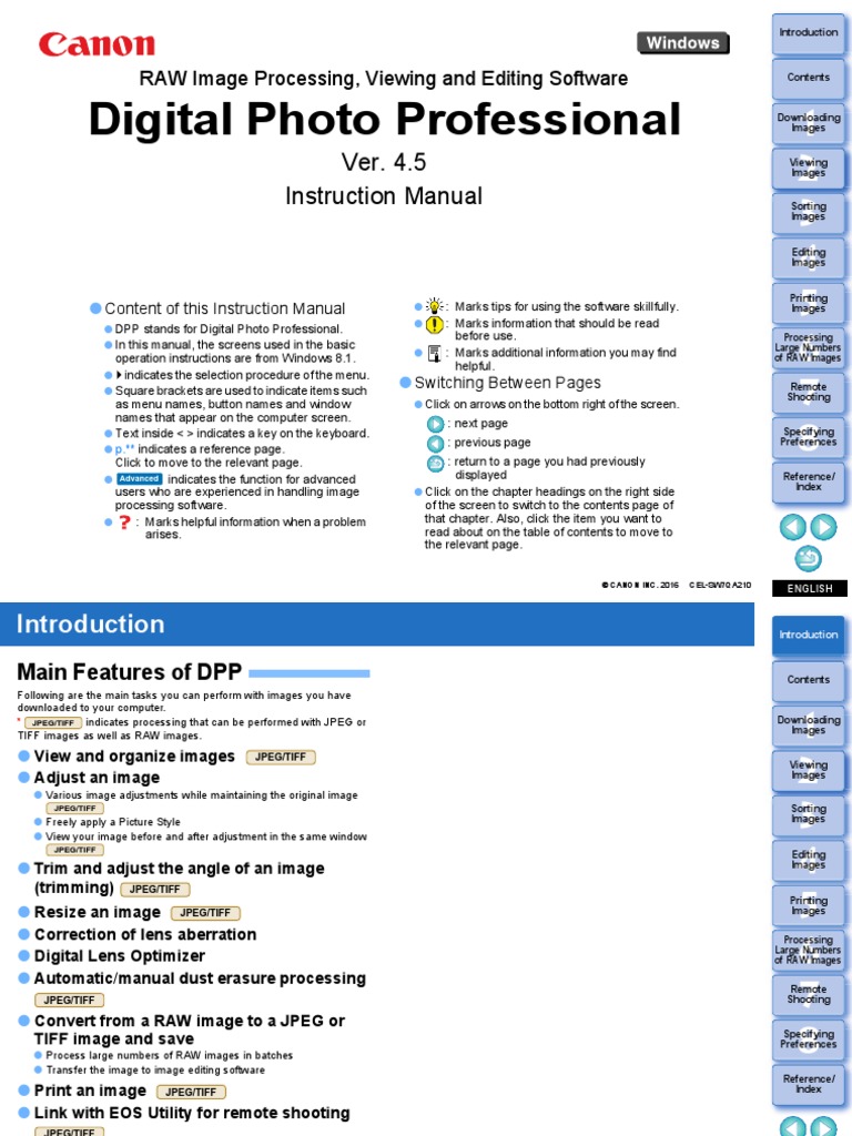 Digital Photo Professional: Ver. 4.5 Instruction Manual | PDF | Image ...