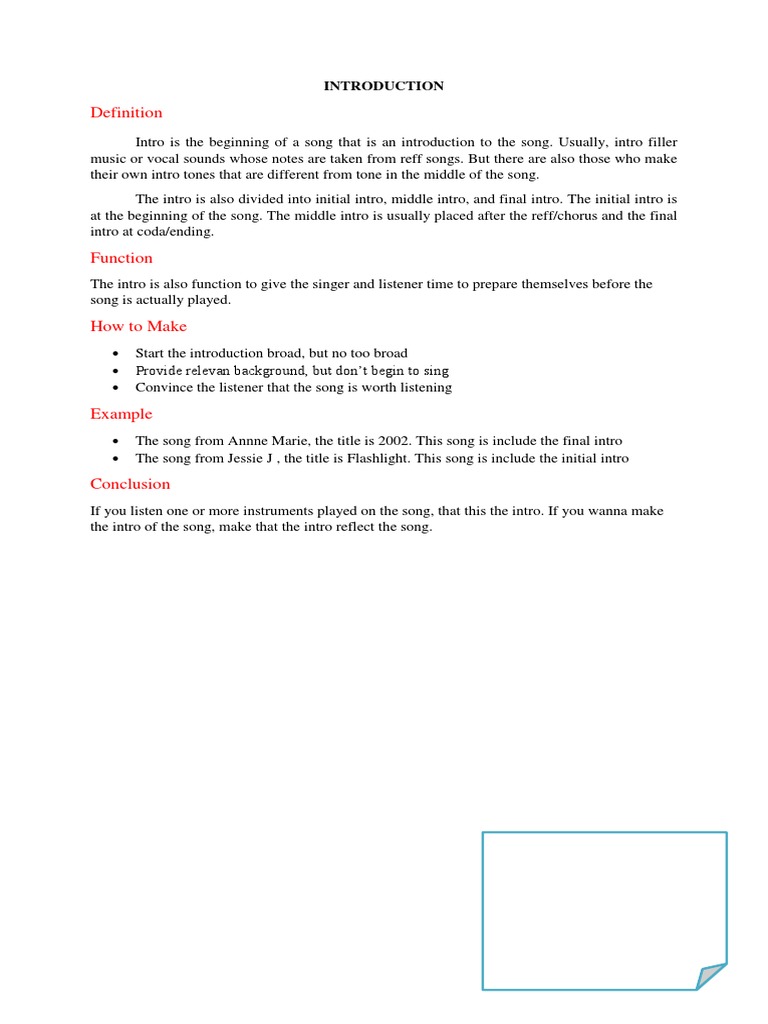 Introduction | PDF | Song Structure | Music Theory