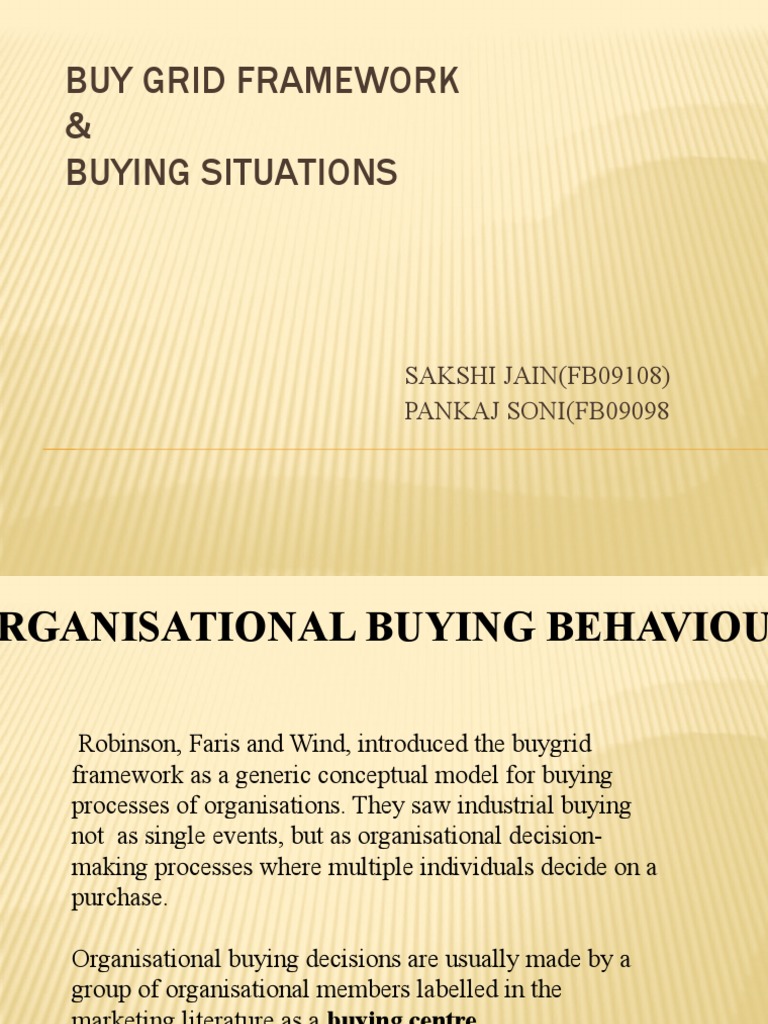 Buy Grid Framework & Buying Situations: SAKSHI JAIN (FB09108) Pankaj ...