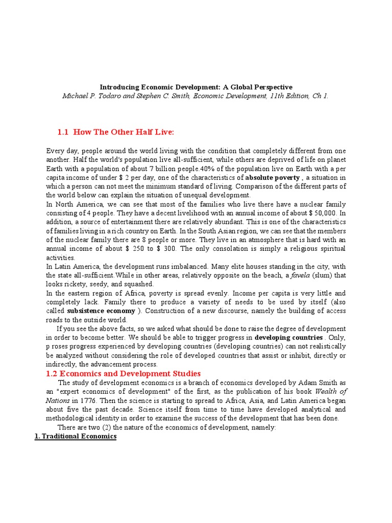 Chapter 1 - Summary - Economic Development | PDF | Economic Development ...