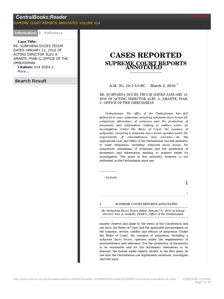 Cases Reported: Supreme Court Reports Annotated | PDF | Supreme Courts ...