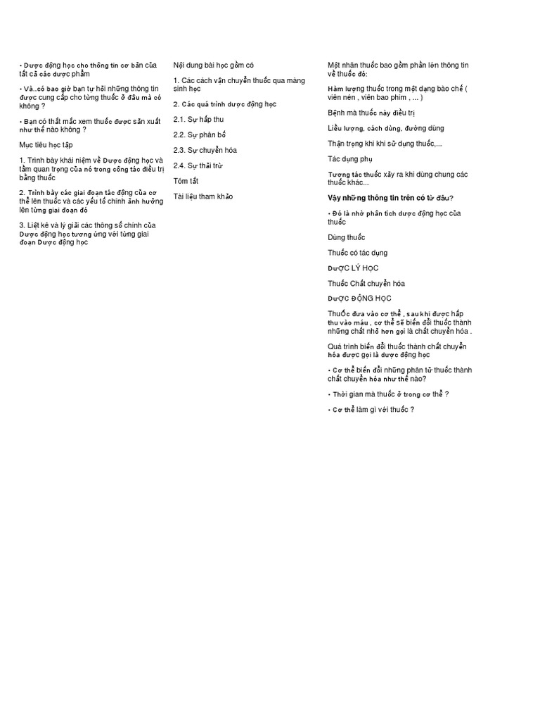 (123doc) - Duoc-Dong-Hoc-Dai-Cuong | PDF